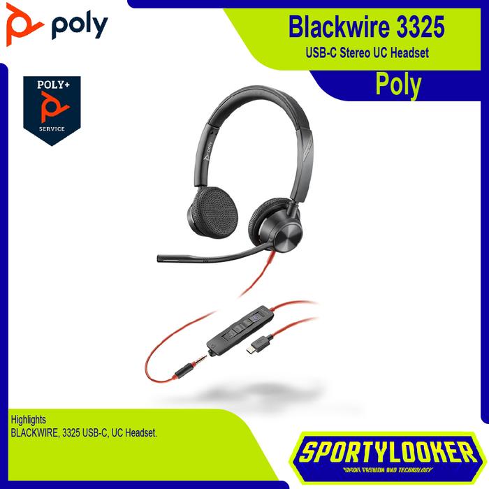 Jual POLY Plantronics Blackwire 3325 BW3325-M USB Type C Headset - Kota ...