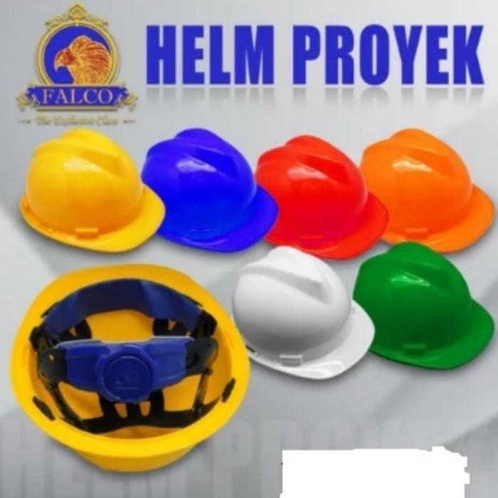 Jual Falco Helm Proyek Putar Safety Helm Kuning Merah Biru Putih ...