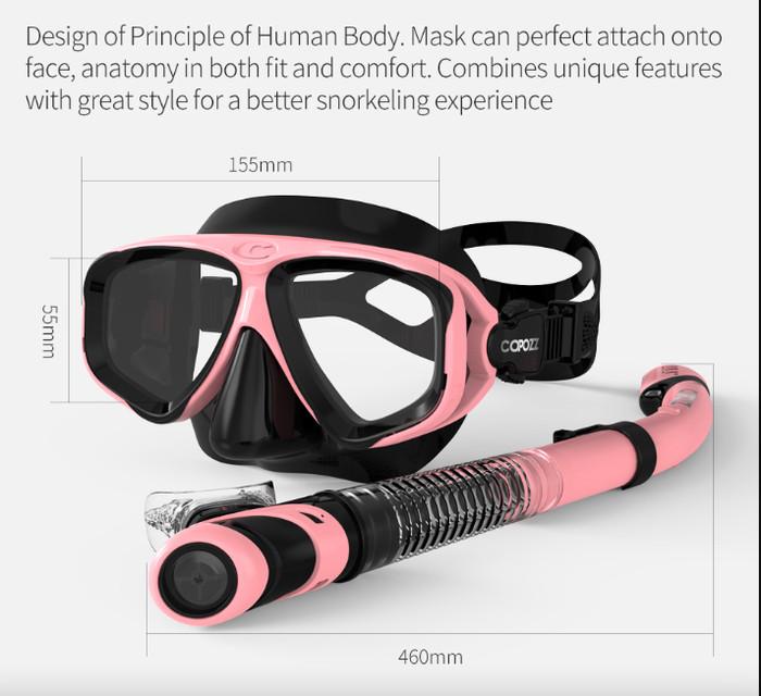 Jual Alat Snorkeling Masker Diving Masker Kacamata dan Snorkel Full Dry ...