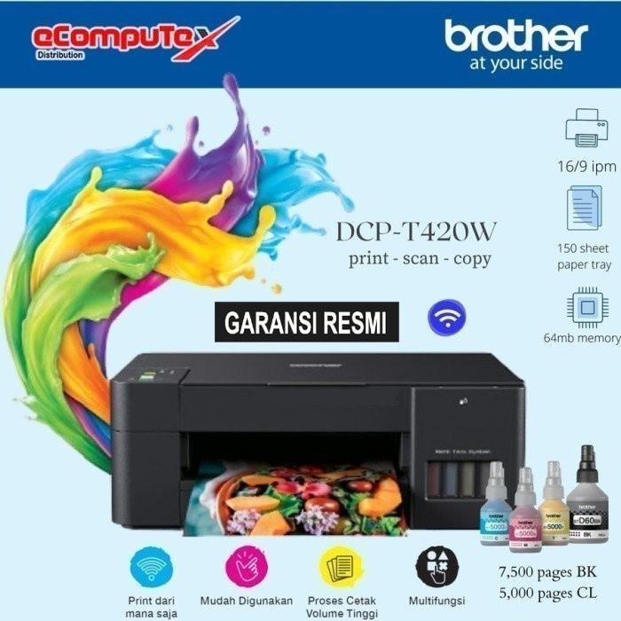 PRINTER BROTHER DCP-T420W DCP T420W ALL IN ONE WIFI PRINT INFUS RESMI ...