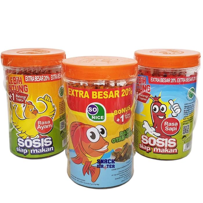Promo SOSIS SO NICE SIAP MAKAN RASA AYAM SAPI IKAN OTAK OTAK CEMILAN ...