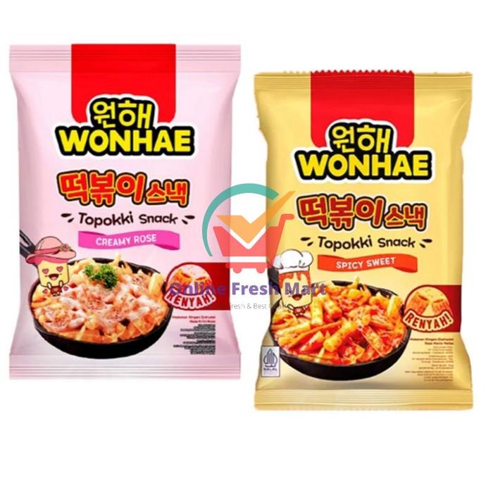 Jual WONHAE Topokki Snack Creamy Rose spicy sweet 80 g - Rose 80g ...