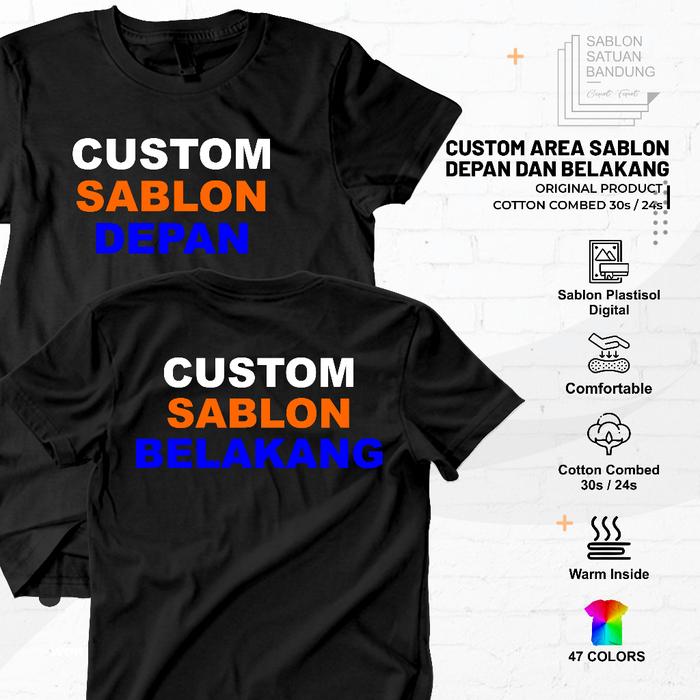 Promo Sablon Desain Sendiri Custom Satuan Gambar Logo Nama Kata Kata ...