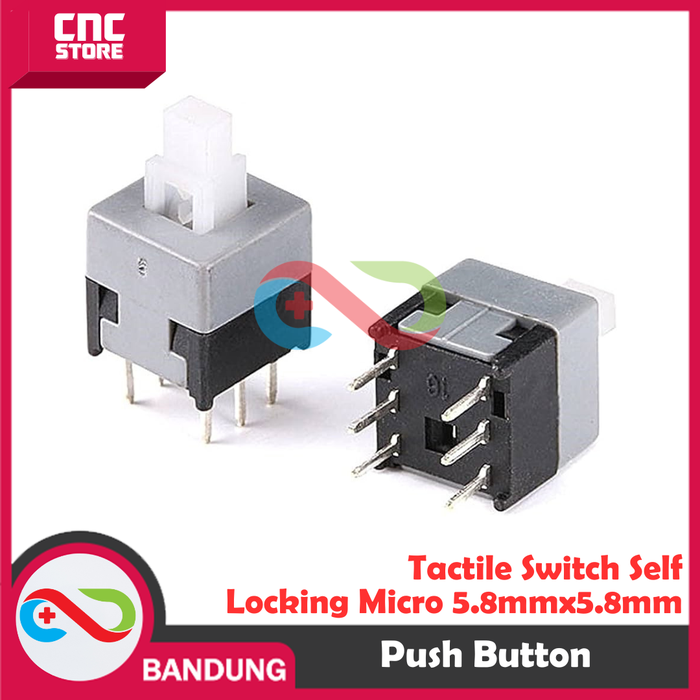 Jual TACTILE SWITCH SELF LOCKING MICRO PUSH BUTTON 5.8MM X 5.8MM DIP ...