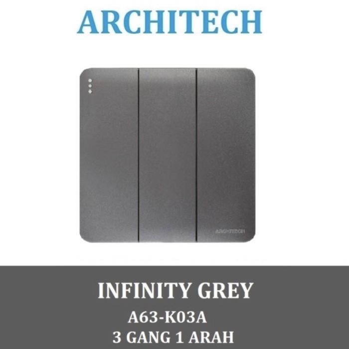 Jual Saklar Triple//3 Gang Isi 3 Architech Infinity Grey// Inbow ...