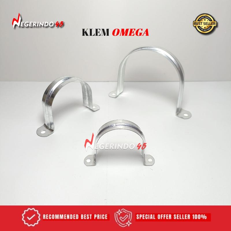 IPW Klem Omega 1/2" 3/4" 1" 1 1/4" 1 1/2" Clamps Galvanis untuk Pipa ...