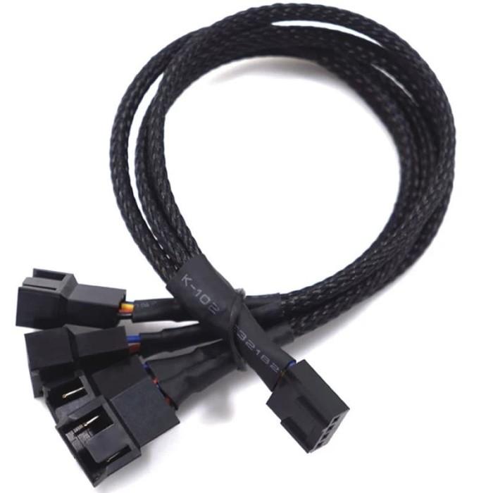 Kabel Fan Hub Cable Sleeve PWM 1 to 4 pin Splitter Extension Konektor ...