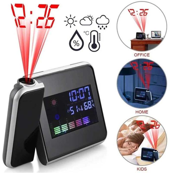 Promo Jam Meja LED Digital Alarm Clock Proyektor Penunjuk Cuaca ...