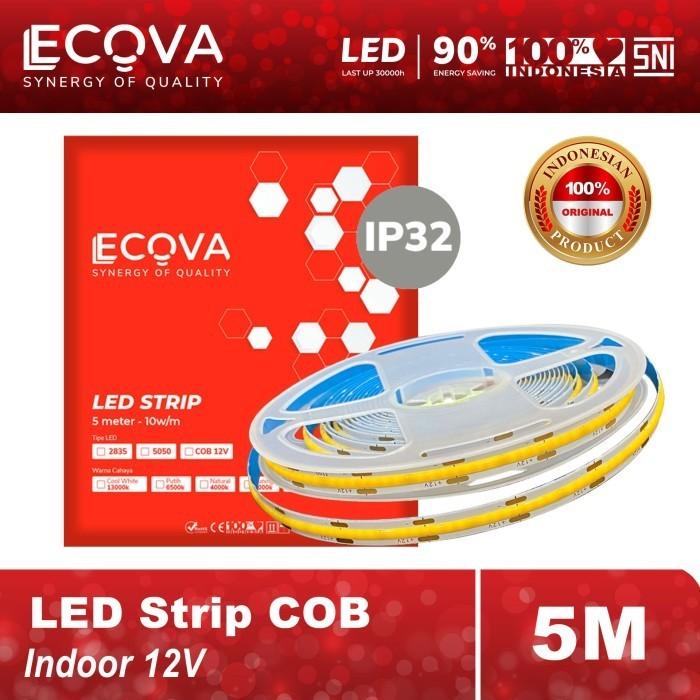 Jual ECOVA Lampu LED Strip COB 12V Panjang 5 Meter IP32 Indoor ...
