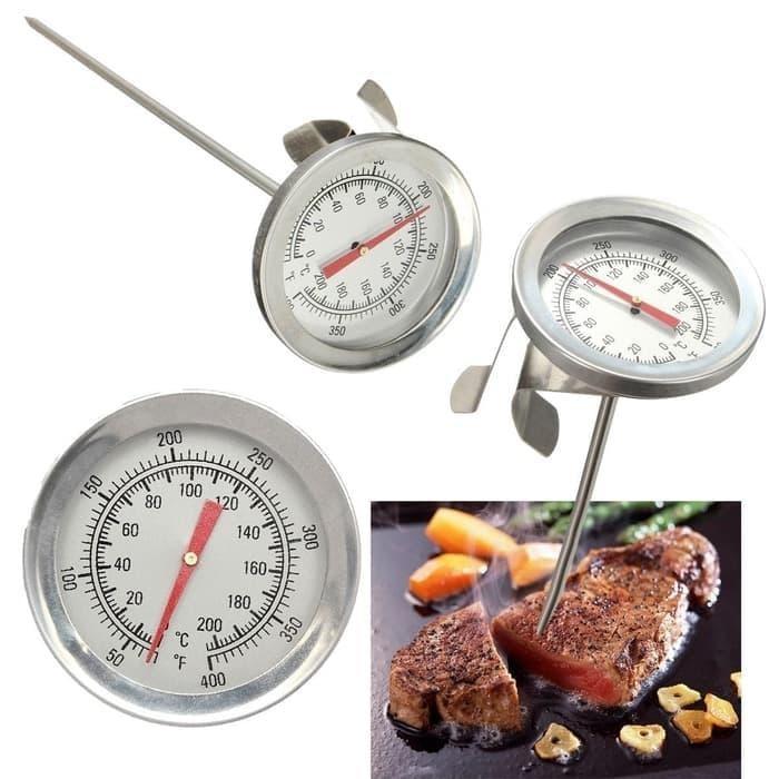 Termometer Masak Analog Celup Ukur Suhu Minyak Kopi Air Daging BBQ Susu ...