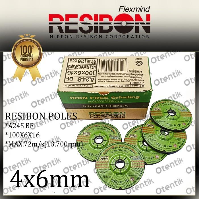 Jual HIJAU NIPPON RESIBON POLES 4" X 6 MM - BATU GERINDA 4X6 BESI ...