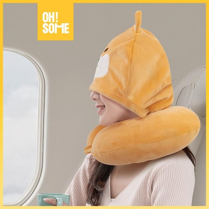 Promo OHSOME ALBA SOL Bantal Leher Dengan Hoodie Travel U Shaped Neck ...