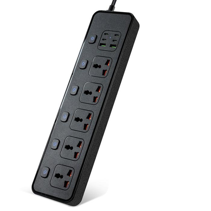 Jual Stop Kontak 5 Lubang Universal USB EU Plug 13A 100-250V 3250W ...