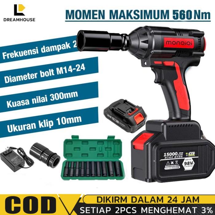 Jual Brushless Impact Tool 98V Cordless Electric Impact Wrench Bor ...