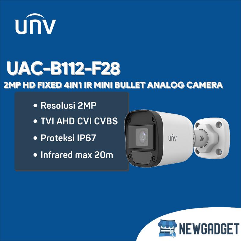 UNV UAC-B112-F28 2MP HD FIXED 4IN1 IP67 IR MINI BULLET ANALO - Shop | Tokopedia