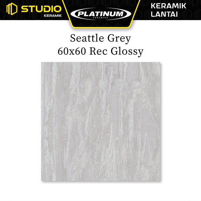 Jual Seattle Grey 60x60 Rec Glossy PLATINUM Keramik Lantai Licin Motif ...