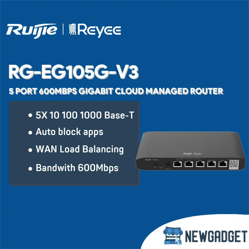 RUIJIE REYEE RG-EG105G-V3 5 PORT 600MBPS GIGABIT CLOUD MANAGED - Shop ...