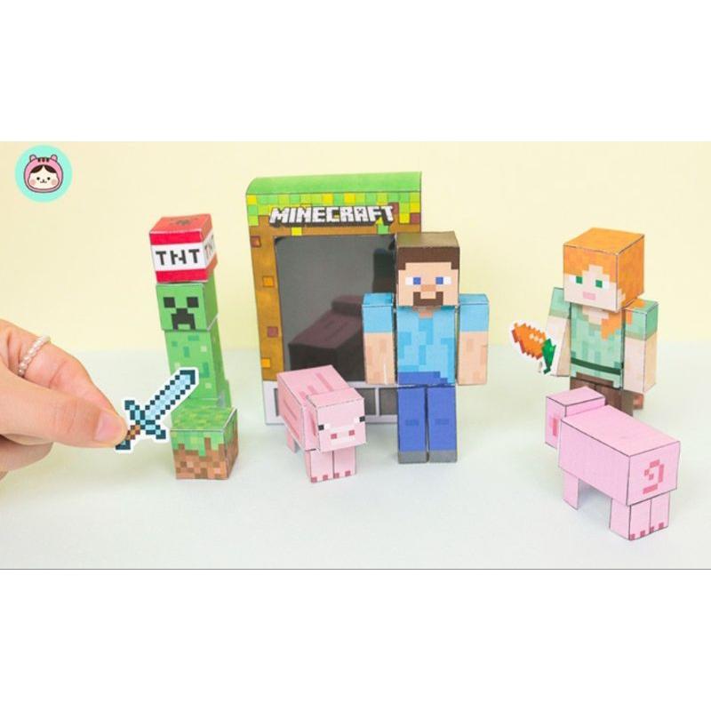 Kertas Lembaran pola papercraft karakter minecraft set (TC-E) - Shop ...