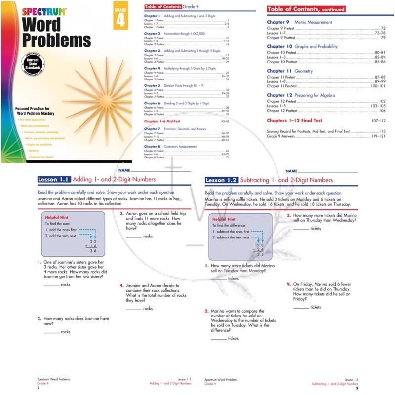 Spectrum Word Problems Grade 2 3 4 5 6 7 8 | Buku Latihan Matematika ...