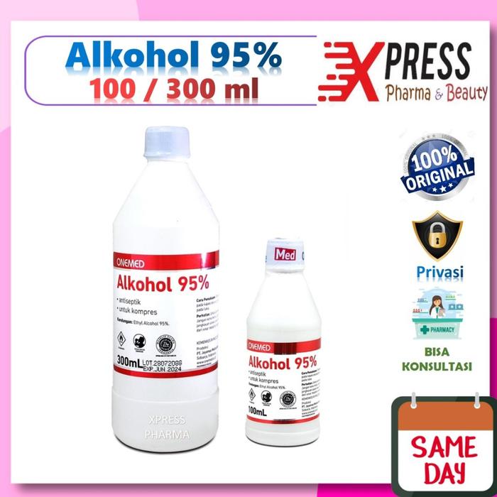 Jual XPRESS ! Alkohol 95% 300 ml Antiseptik Cairan Pembersih Luka Botol ...