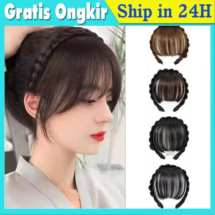 Bando Kepang berponi/Bando rambut kepang poni lurus/Wig Poni - Shop ...