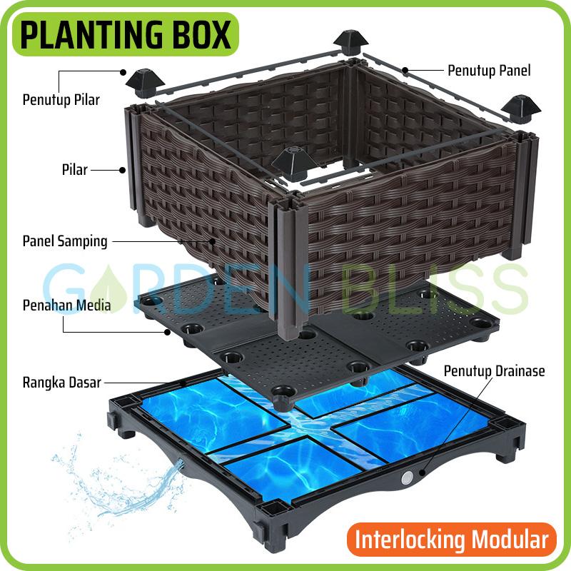 JNO - GARDEN BLISS PLANTING BOX / RAISED BED, INTERLOCKING MODULAR ...