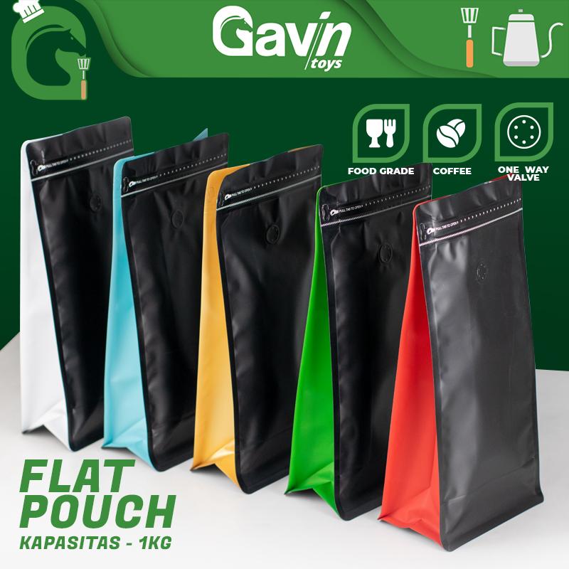 Packaging Kopi 1kg Warna Dual Tone 1000 gram - Flat Bottom Pouch Coffee ...