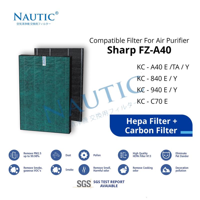 Filter Sharp Air Purifier KC-840E KC-940E KC-C70E KC-A40E/Y FZ-A40HFE ...