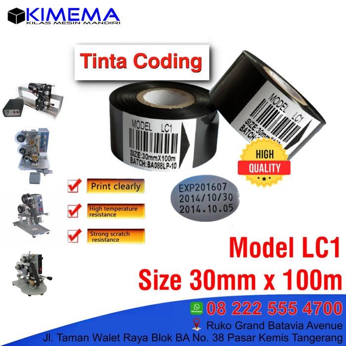Jual Ribbon Tape 30 mm x 100 m LC1 tinta pita mesin coding kadaluarsa ...