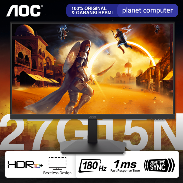 Jual Monitor LED AOC 27G15N 27" 1080p FHD VA 180Hz HDR10 DP TIlt VESA ...