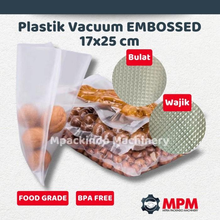 Jual Plastic vacuum emboss 17x25 plastik vakum embos makanan 17x25cm ...