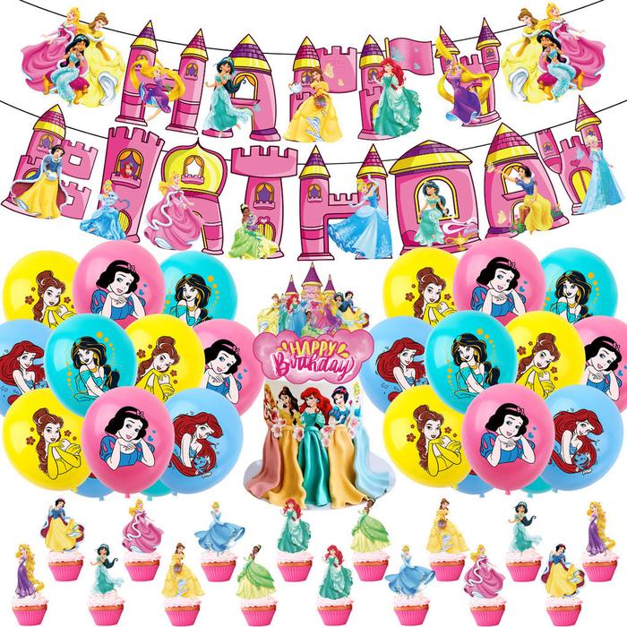 Jual PAKET SET DEKORASI PESTA ULANG TAHUN DISNEY PRINCESS ARIEL BELLE ...