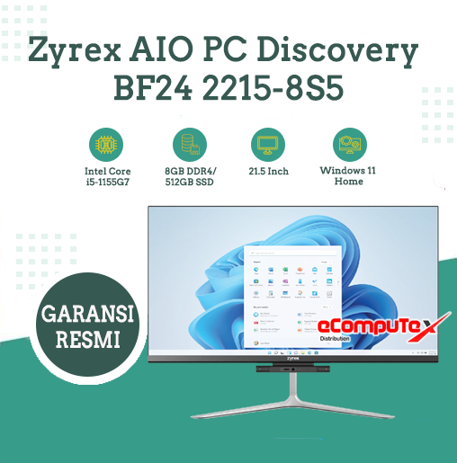 Jual ZYREX AIO PC DISCOVERY BF24 2215-8S5 - i5-1155G7 8GB 512GB - TKDN ...