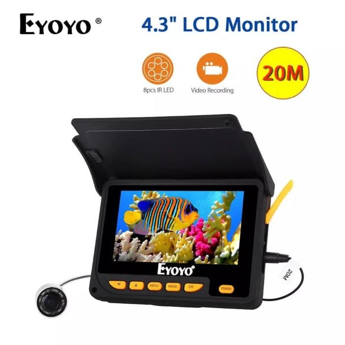 EYOYO 4.3" HD 20M underwater Fish camera DVR Video function 5V 8pcs IR ...