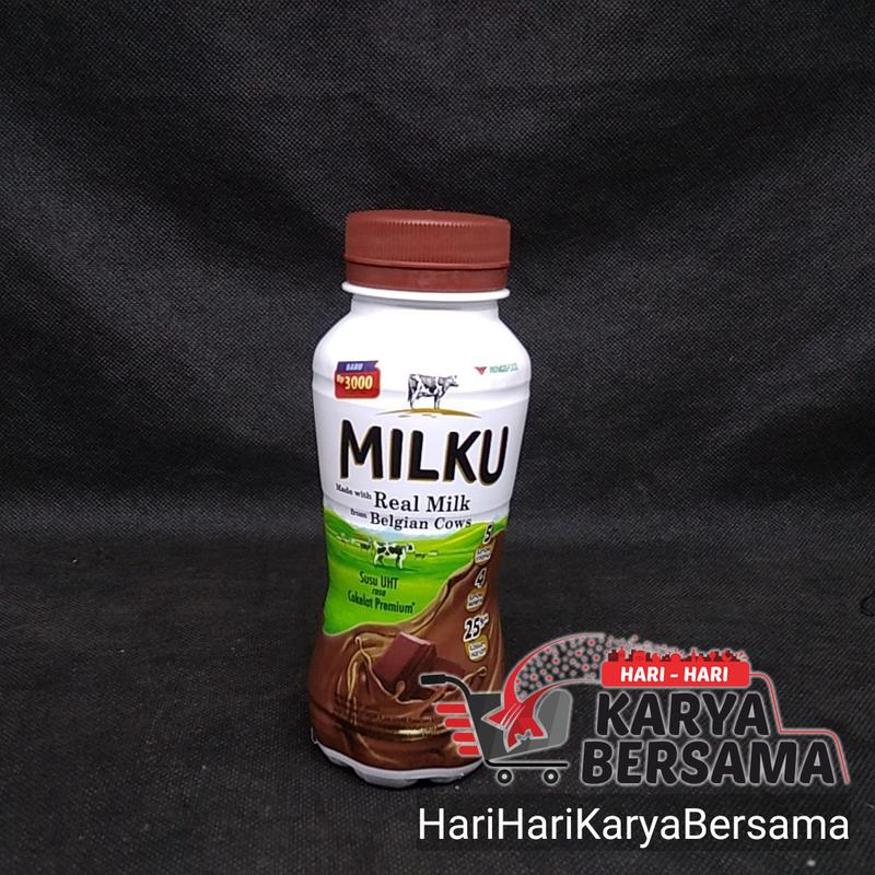 MILKU MINUMAN SUSU UHT RASA COKELAT PREMIUM BOTOL 200ML - Shop | Tokopedia