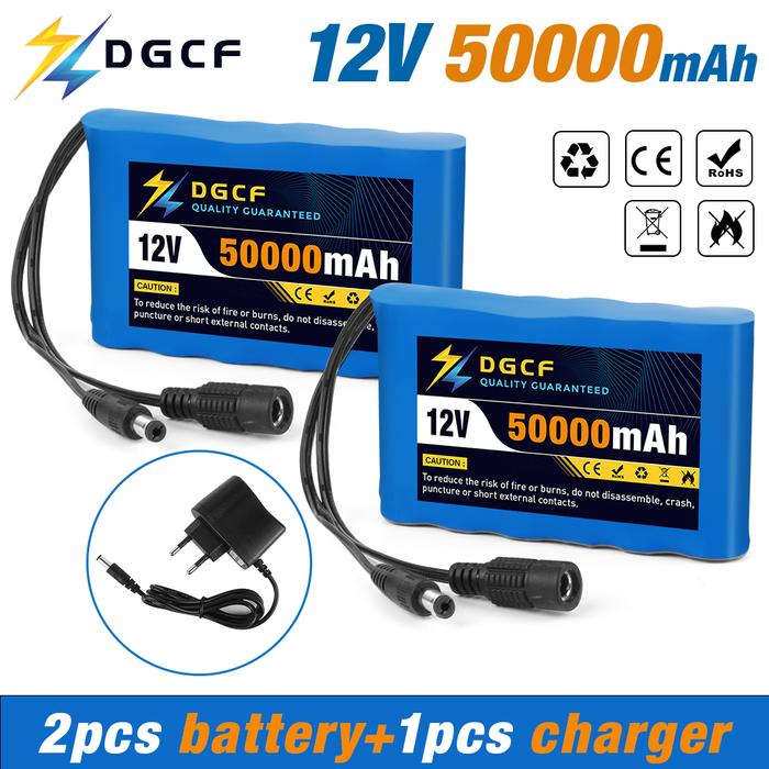 Jual 12V 50000mah portable rechargeable 18650 lithium-ion battery pack ...
