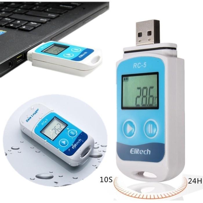 Elitech RC5 Data Logger Temperature Monitor Suhu USB RC-5 RC 5 Loger ...
