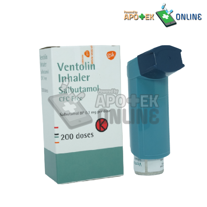 Jual VENTOLIN INHALER 100 MCG 200 DOSIS/SALBUTAMOL/INHALER ASMA/SESAK ...