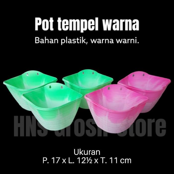 Jual pot tempel kamala 19 plastik warna warni dx - pot bunga tanaman ...