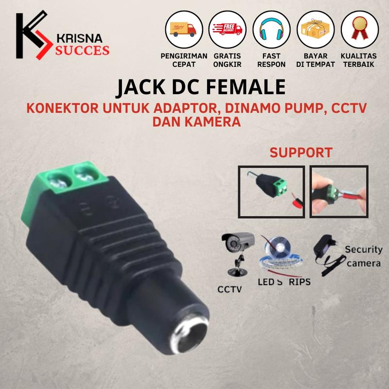 JACK DC FEMALE 12V 5.5X2.1MM KONEKTOR POWER ADAPTOR POWER SUPPLY CAMERA ...