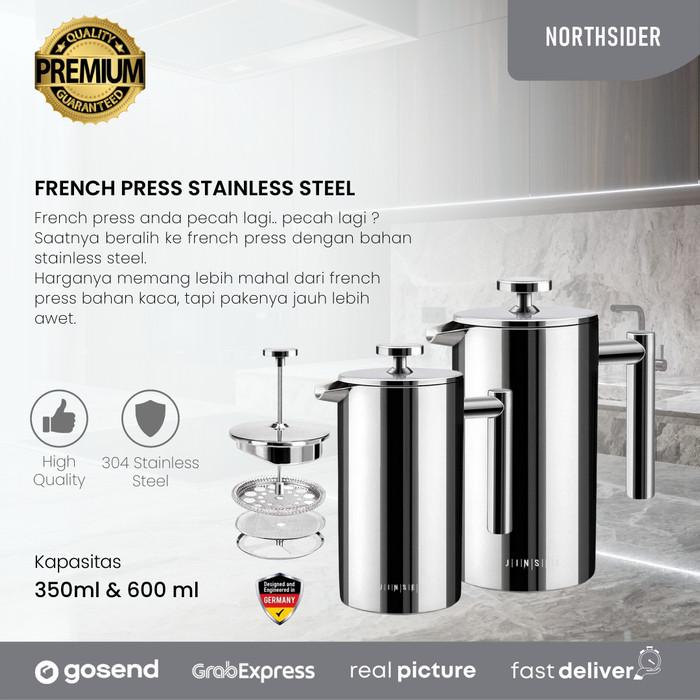 Jual French press kopi teh full stainless steel 350ml & 600ml anti ...