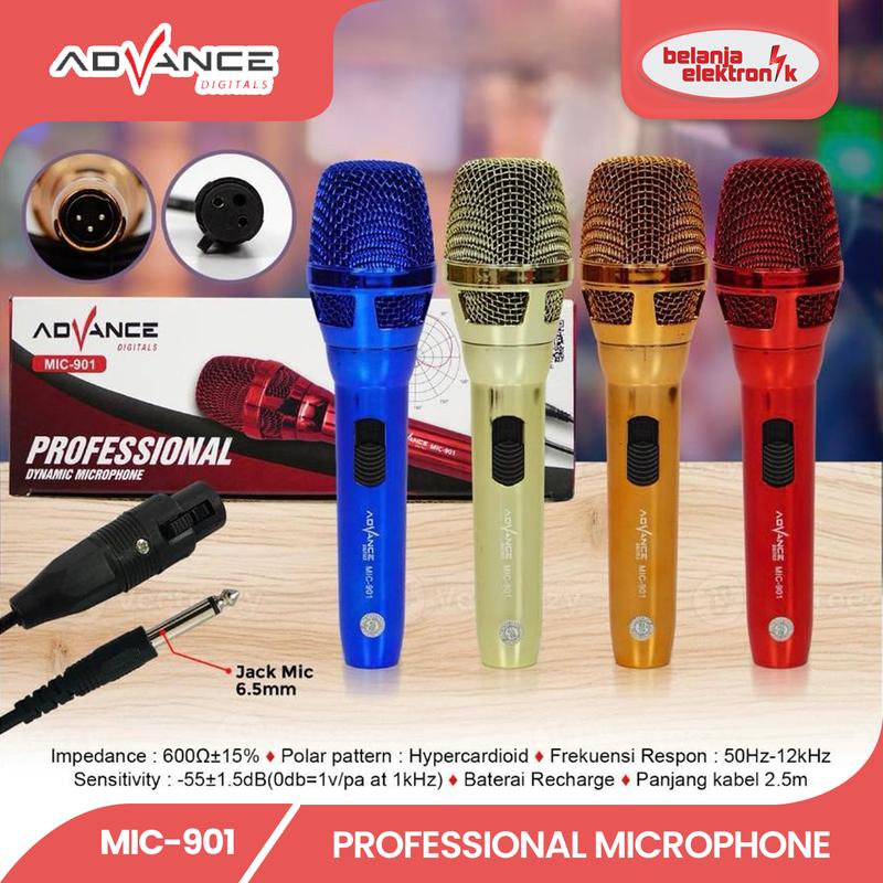ADVANCE PROFESSIONAL DYNAMIC MICROPHONE KABEL 6.5 MM MIC-901 - Shop ...