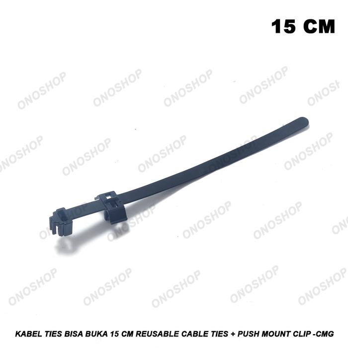 Jual Kabel Ties Bisa Buka 15 cm Reusable Cable Ties + Push Mount Clip ...