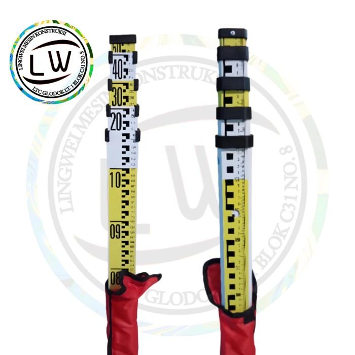 RAMBU MISTAR BAK UKUR 5 METER / LEVELLING 5 METER /ALUMINIUM STAFF 5 ...