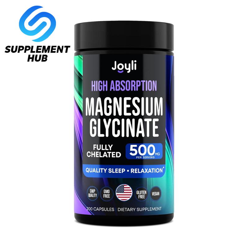 Joyli Magnesium Glycinate 500MG 200 Vegan Capsules - Magnesium for ...
