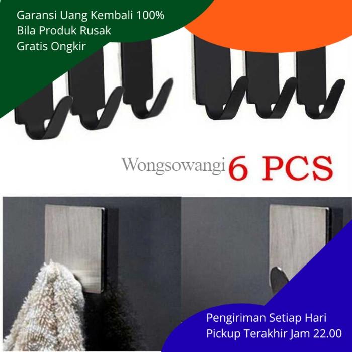Jual Gantungan Stainless Steel 6 Pcs Lem Tempel Dinding Hook Stenlis ...
