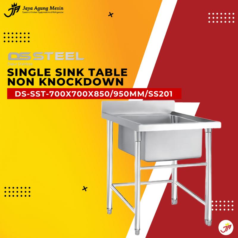 DS STEEL Single Sink Table Stainless Non Knockdown 700x700x850/950MM ...
