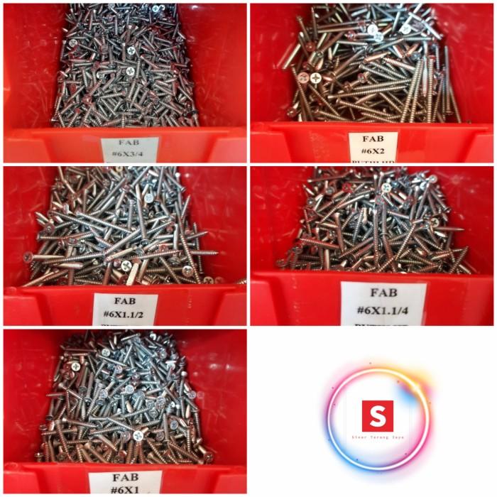 Sekrup Putih FAB Drat Full ( 6x1 ,6x1 1/2 ,6x1 1/4, 6x2 , 6x3/4 - Shop ...