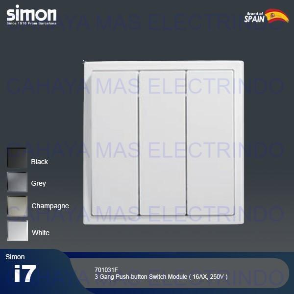 Jual SIMON i7 Push Button 3 Gang Push-button Switch Module 701031F ...
