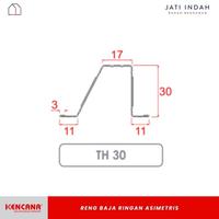 Jual KENCANA Reng Baja Ringan TH-30 Panjang 6 Meter 0.40, 0.45, 0.50 mm ...